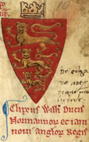 Heraldry from the 1250-1259 Historia Anglorum by Matthew Paris