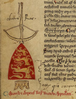 Heraldry from the 1250-1259 Historia Anglorum by Matthew Paris