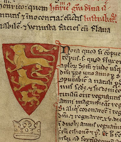 Heraldry from the 1250-1259 Historia Anglorum by Matthew Paris