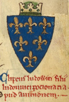 Heraldry from the 1250-1259 Historia Anglorum by Matthew Paris