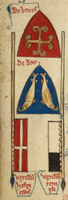 Heraldry from the 1250-1259 Historia Anglorum by Matthew Paris