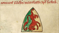 Heraldry from the 1250-1259 Historia Anglorum by Matthew Paris