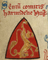 Heraldry from the 1250-1259 Historia Anglorum by Matthew Paris