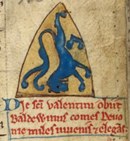 Heraldry from the 1250-1259 Historia Anglorum by Matthew Paris