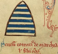 Heraldry from the 1250-1259 Historia Anglorum by Matthew Paris